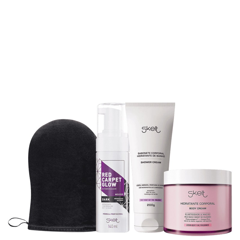 Kit Skelt Red Carpet Glow Bronze Perfeito Urban Dark (4 produtos)