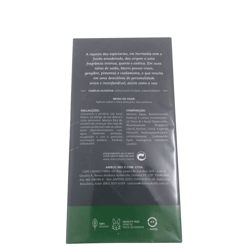 Perfume Marro Chlorophylla Deo Colônia Unissex | Beleza na Web