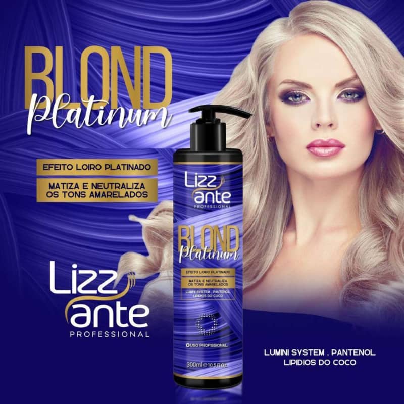 Matizador Blond Platinum 300ml Matiza Efeito Pérola Hidrata E Promove