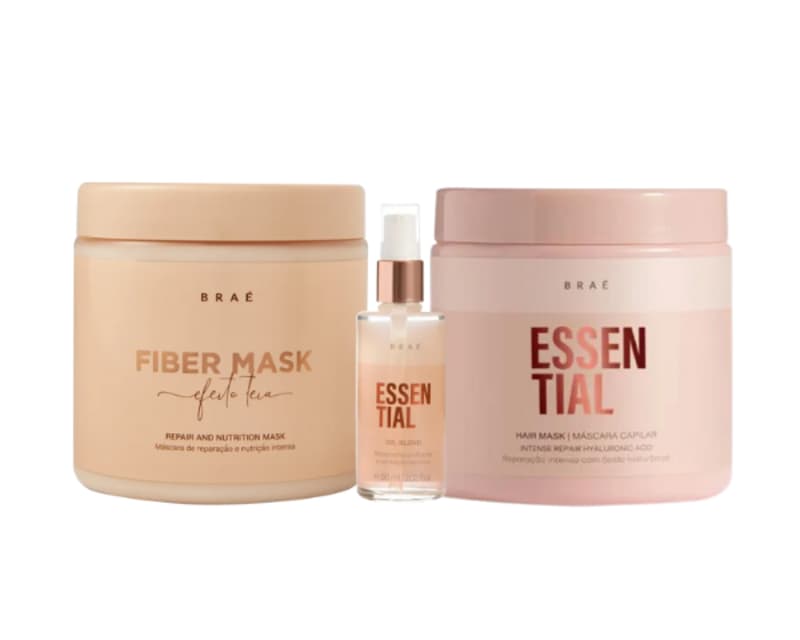 Braé Kit Mascara Fiber Essential Oil Blend Trio Salon (3 Produtos)