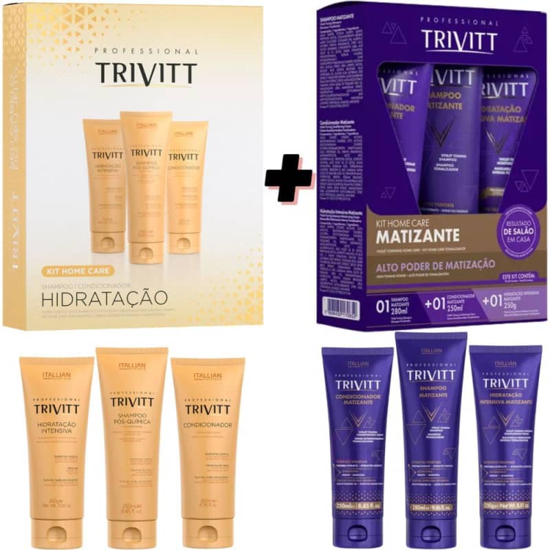 Kit Trivitt Home Care Matizante e Kit Home Care Hidratação
