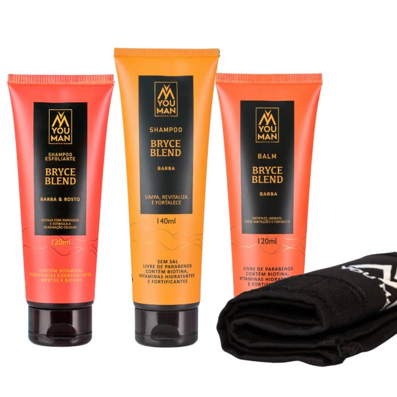 Kit Bryce Blend | shampoo fortificante + shampoo esfoliante + balm para ...