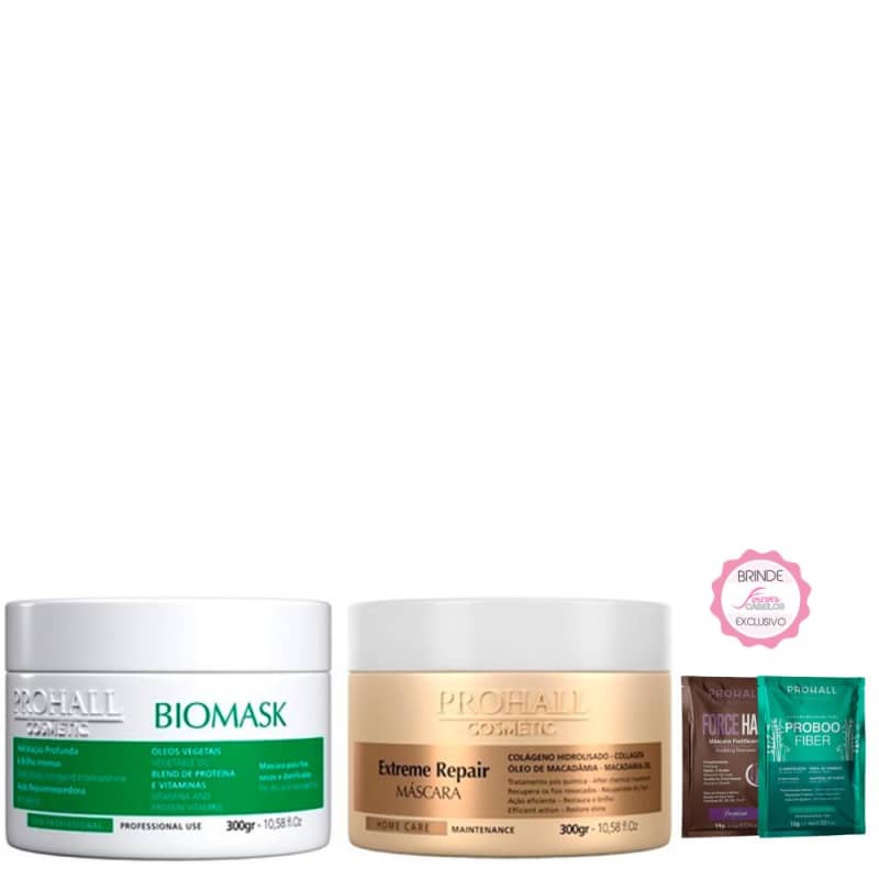 Prohall Kit Biomask 300g + Máscara Extreme Repair 300g.