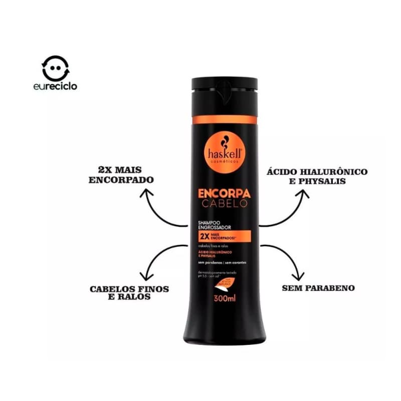 Kit Encorpa Cabelo Shampoo 300ml+máscara 300g +mini máscara