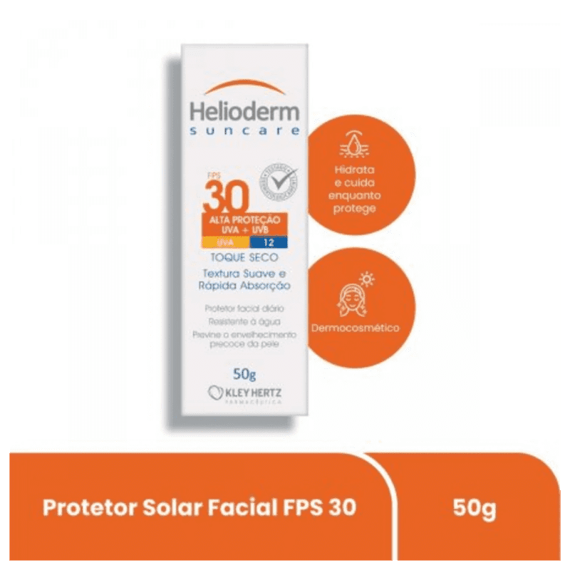 Protetor Solar Facial Helioderm Suncare FPS30 com 50g