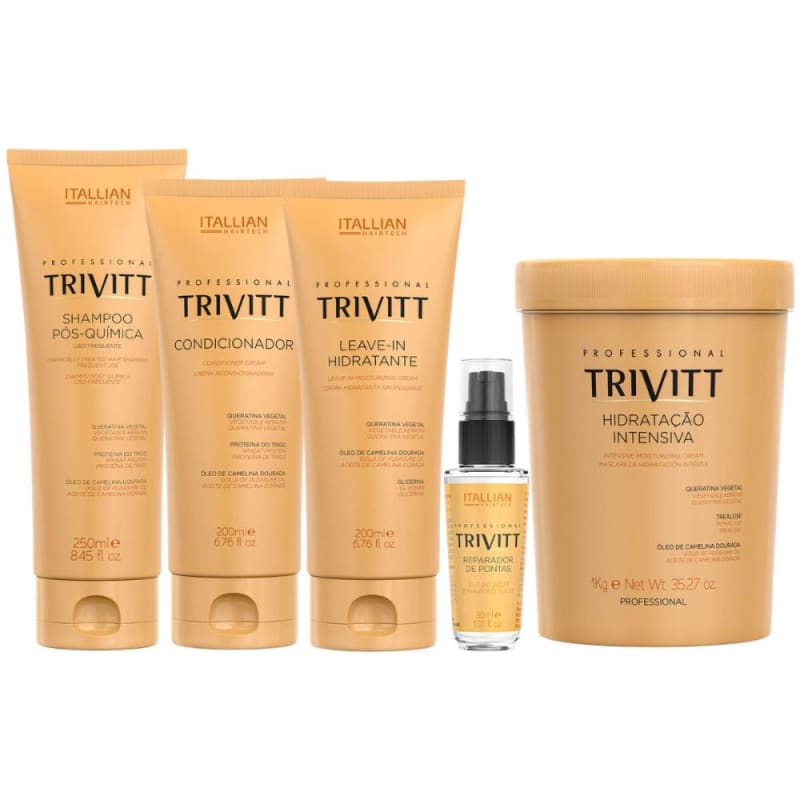 Kit Trivitt Home Care com Leave In + Reparador + Hidratação