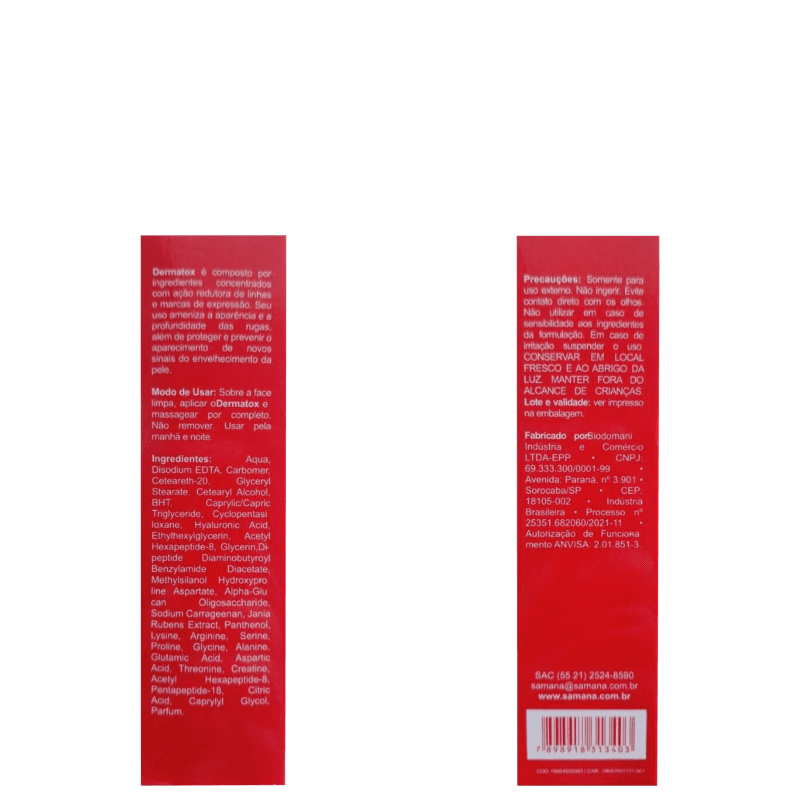 Samana Dermatox B Tox Like Creme Redutor de Linhas 30ml | Beleza na Web