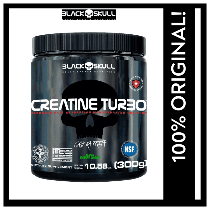 Black Skull Creatine Turbo Limão 300g | Beleza na Web