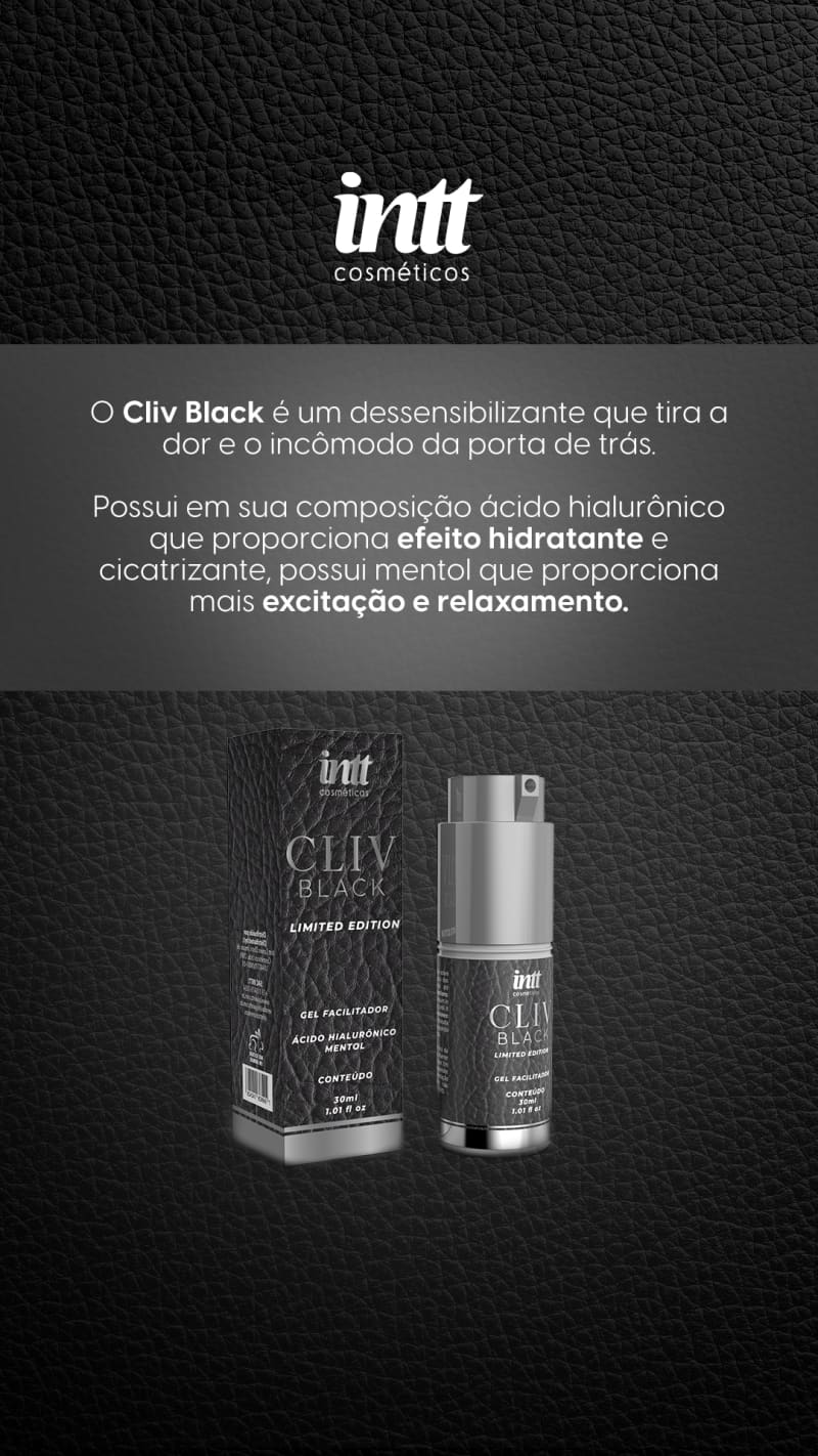 Gel Lubrificante Corporal Intt Cliv Black | Beleza na Web