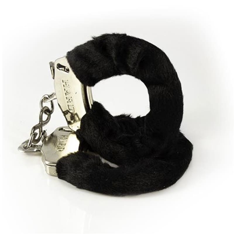 Algema de Metal com Pelúcia Hard - Preto