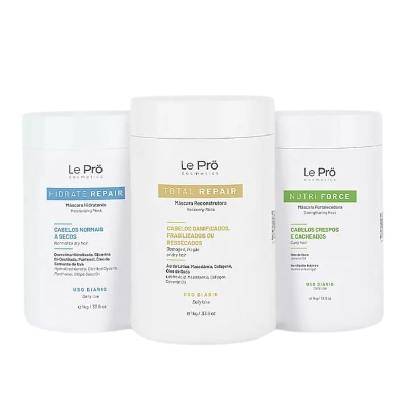 Kit Cronograma Capilar Profissional 1 kg - Le Pro Cosmetics