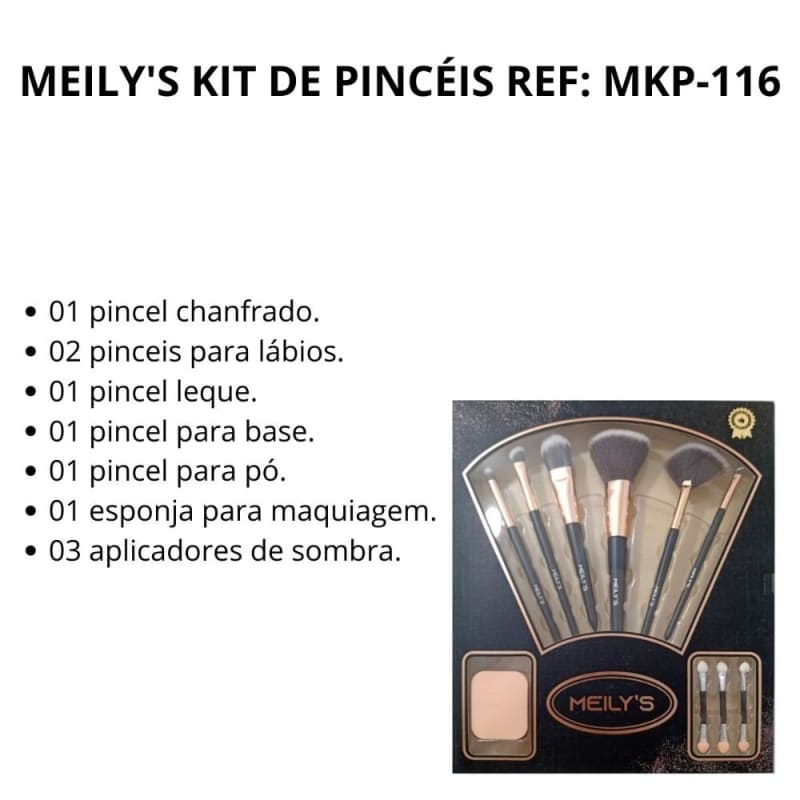 Meily's Kit de Pincéis Ref: Mkp-116