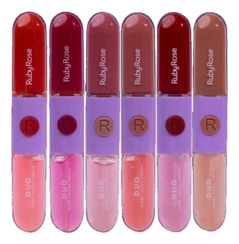 BATOM E GLOSS LIQUIDO DUO Cor:LD12 RUBYROSE
