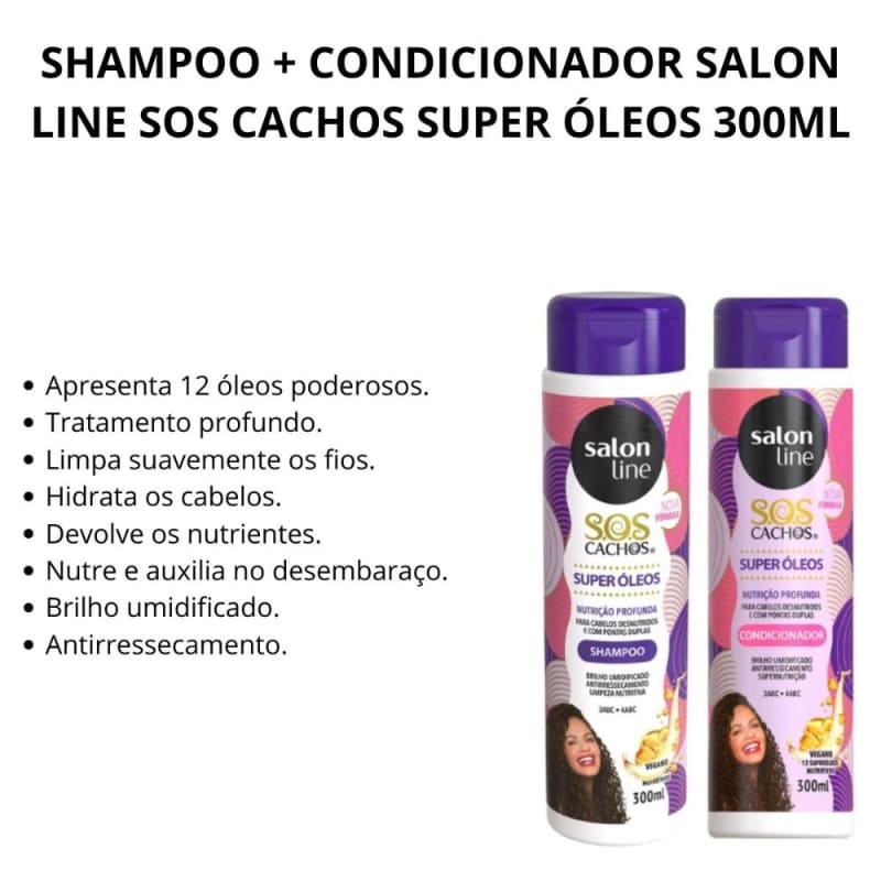 Shampoo + Condicionador Salon Line Sos Cachos Super Óleos 300ml