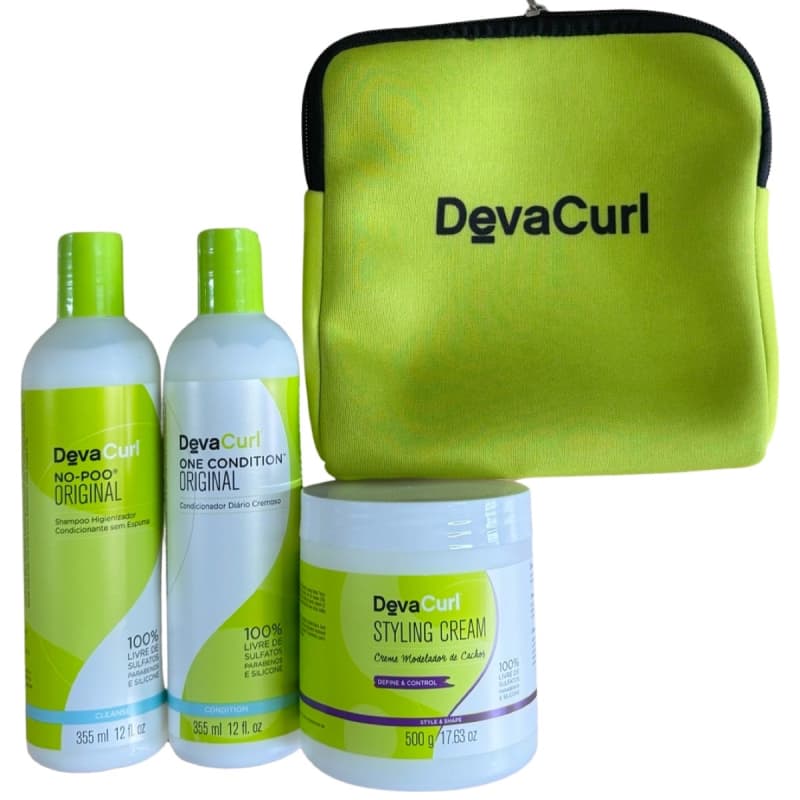 Kit Deva Curl Original 2x355ml E Styling Cream 500g + Brinde