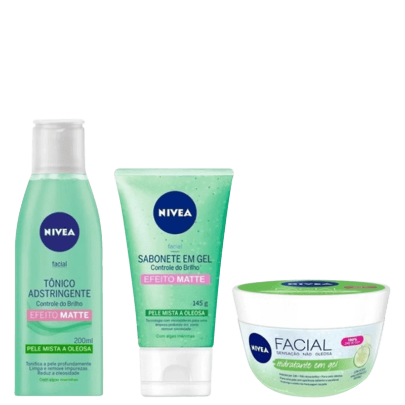 Kit Nivea Matte Facial: Hidratante Gel + Tônico + Sabonete