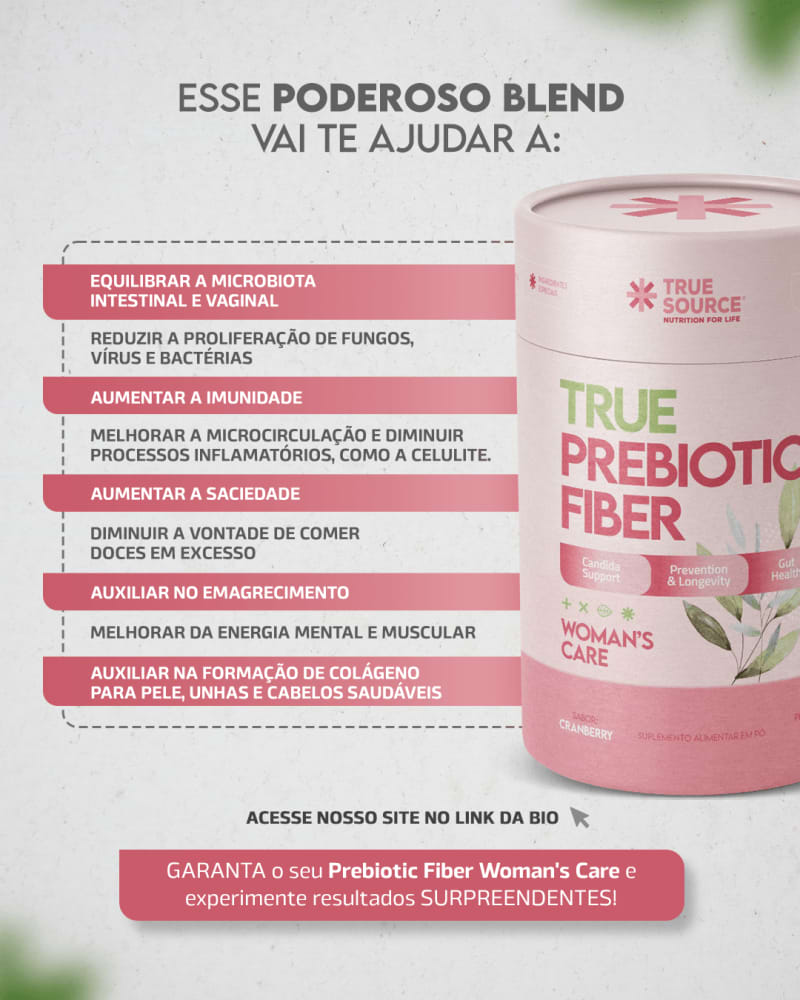 Suplemento Alimentar True Source True Prebiotic Fiber Woman's Care ...
