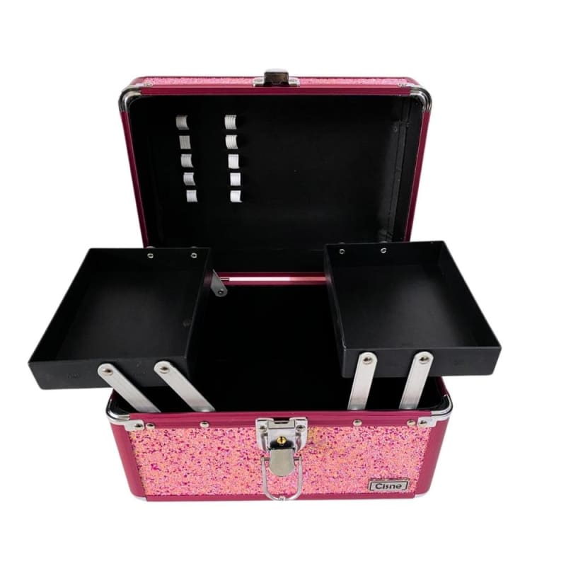 Maleta Cisne Linha Shine Pink Glitter e Rosa Csn-5131B