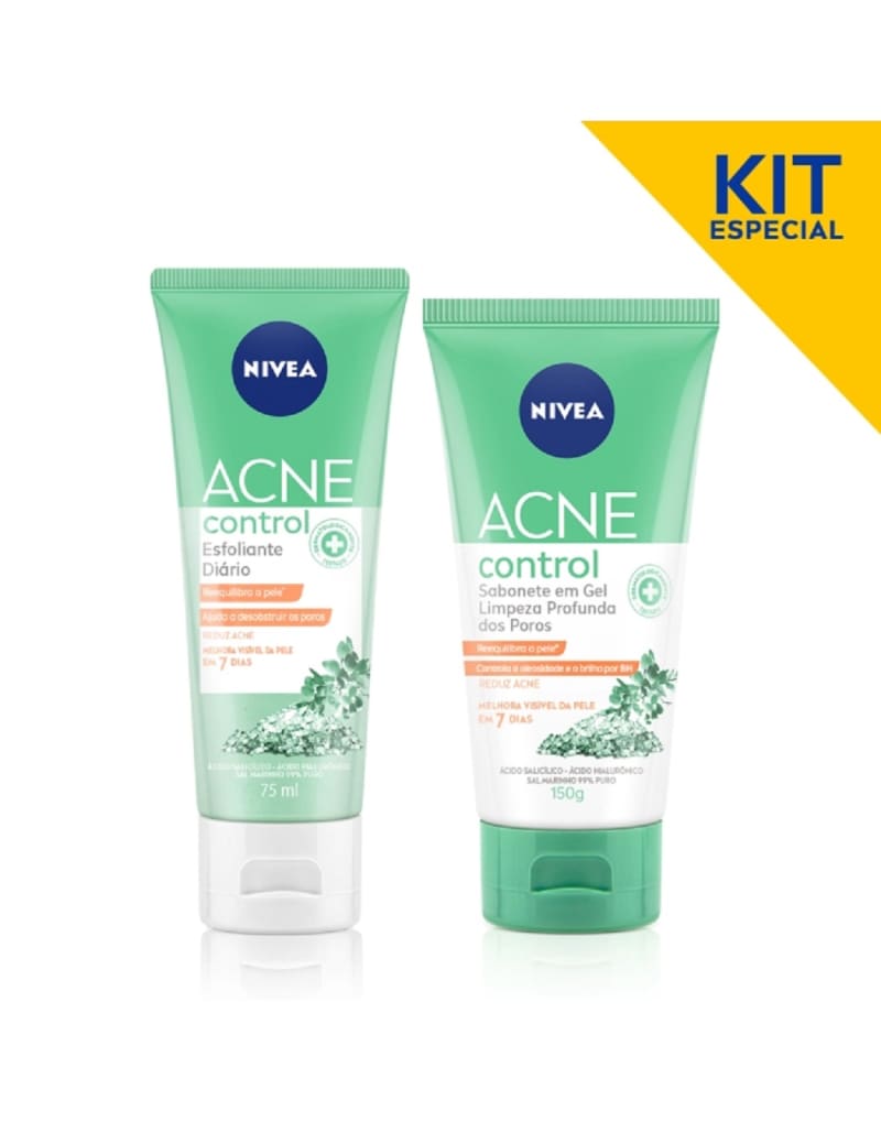 KIT NIVEA ACNE CONTROL SABONETE GEL 150G + HIDRATANTE 50ML