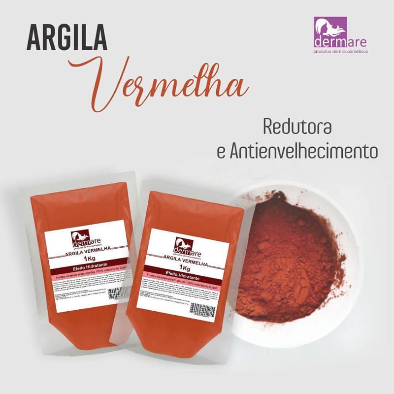 Argila Vermelha Facial e Corporal Dermare - 250g