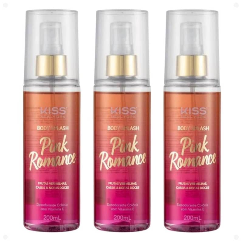 Kit Body Splash Kiss New York Pink Romance BS08B Com 3 200ml