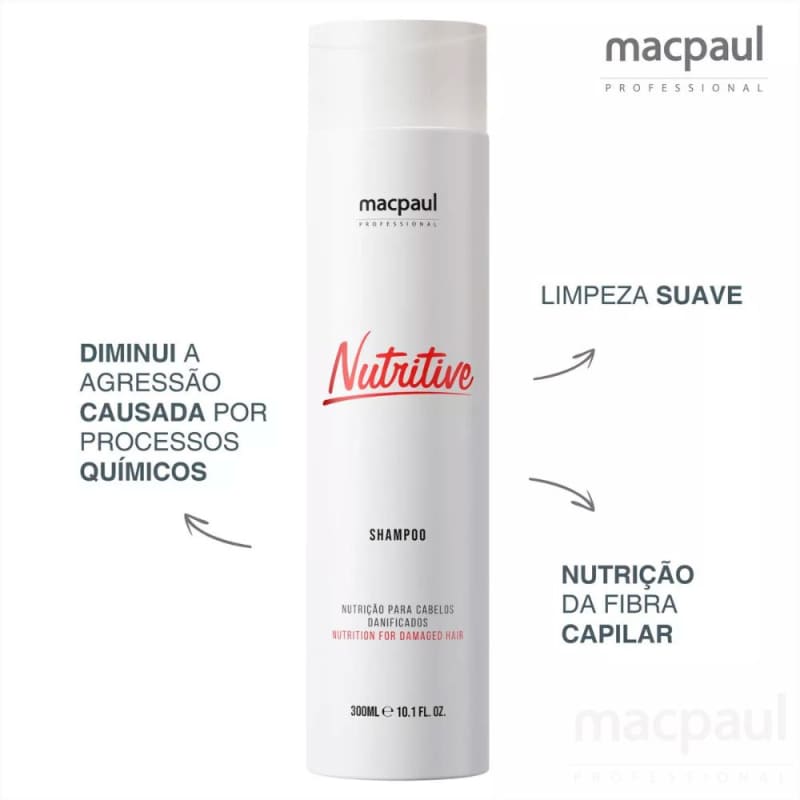 Shampoo Nutritive Macpaul 300ml Repõe Lipídios e Nutrientes