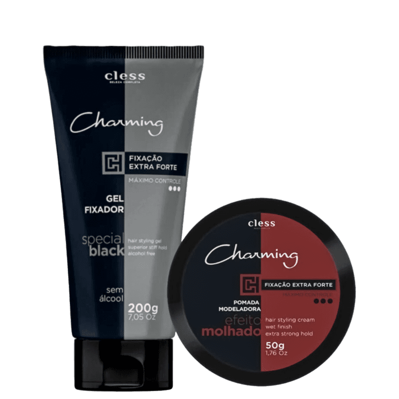 Kit Charming 2pc (Gel 200ml + Pomada Efeito Molhado 50g)