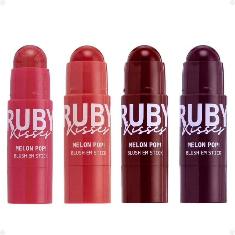 Kit Blush em Stick Ruby Kisses Melon Pop! Com 4