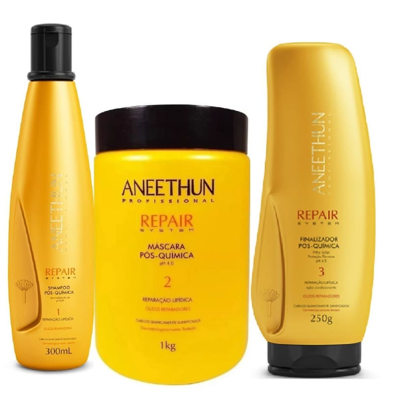 Kit Pos Quimica Repair Aneethun Profissional Com Mascara 1Kg