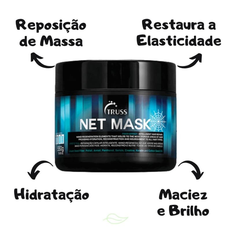 Kit Truss Net Mask 550g + Hair Protector 260ml Pronta Entrega