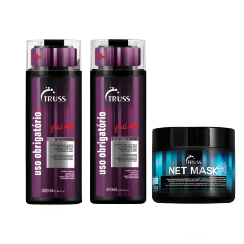 Kit Shampoo e Condicionador Uso obrigatorio + Net Mask Truss