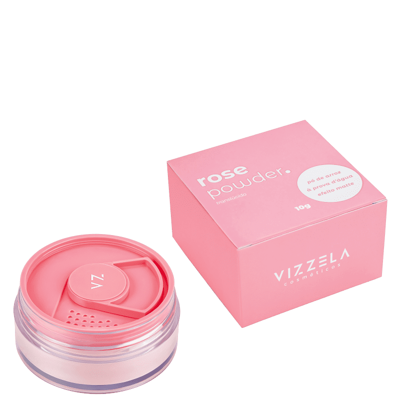 Pó Solto Facial Rosa Vizzela Rose Powder | Beleza na Web