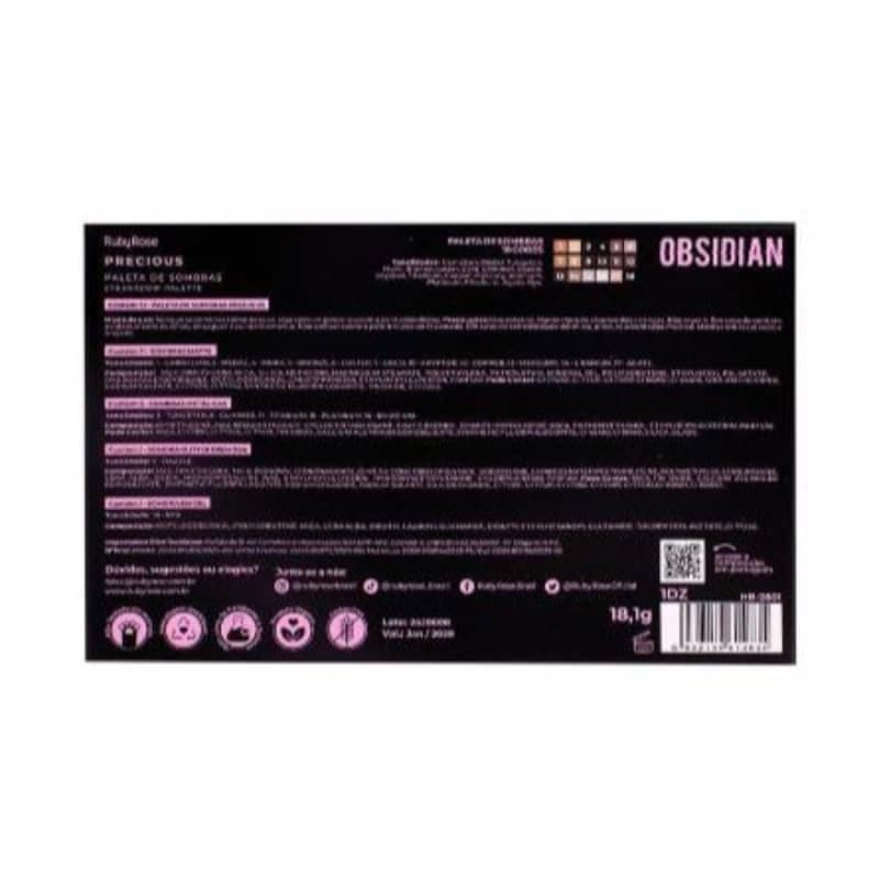 Kit Ruby Rose Obsidian Paleta Precious+Iluminador Pearl