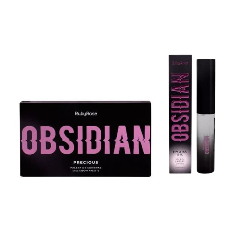 Kit Ruby Rose Obsidian Paleta de Sombras Precious + LipOil