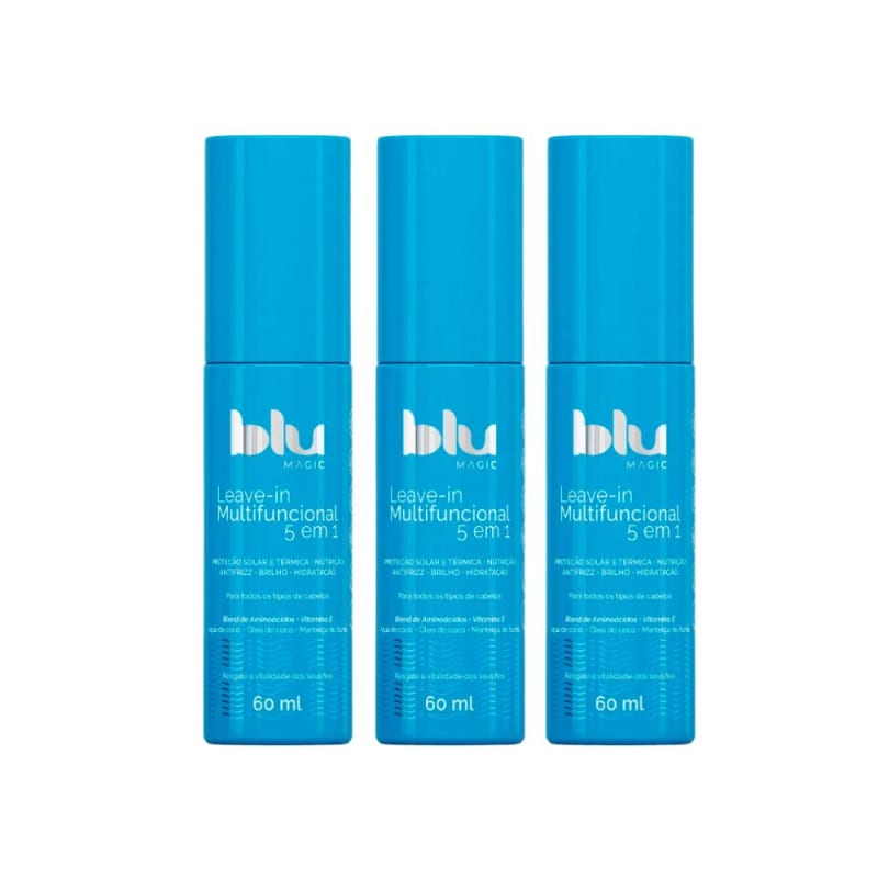 Kit 3 Leave-in Multifuncional 5 em 1 Blu Magic - 60ml