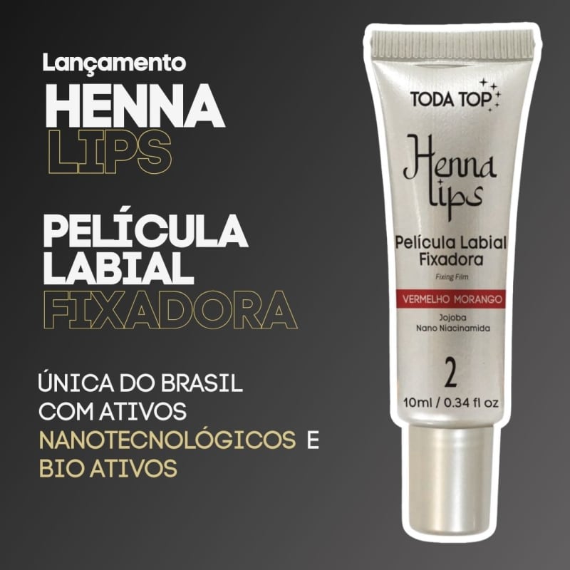 Henna Labial Kit Hidratação Até 40 Aplicações - TODA TOP