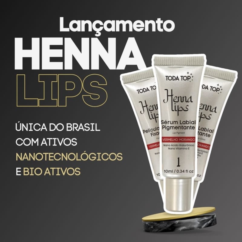 Henna Labial Kit Hidratação Até 40 Aplicações - TODA TOP