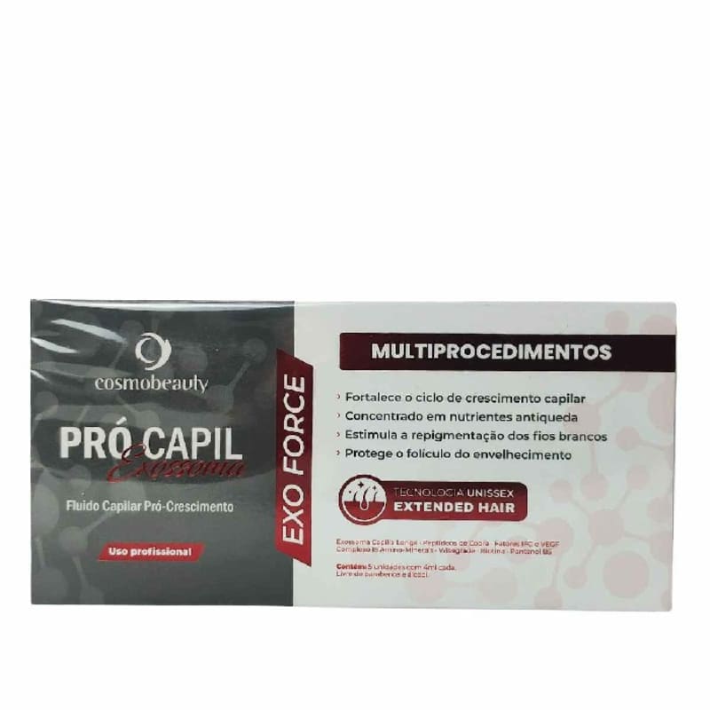 Fluído Capilar Pró-Crescimento Pró Capil Exossoma 5 Ampolas ...
