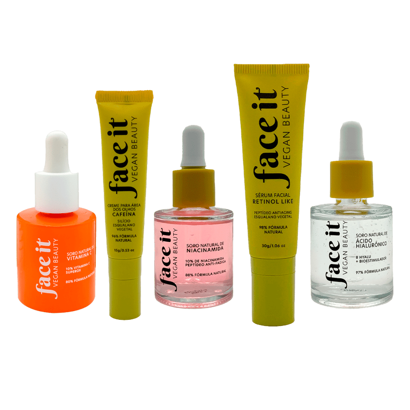 Face It Vegan Beauty Kit Vitamina C + Soro Natural de Niacinamida ...