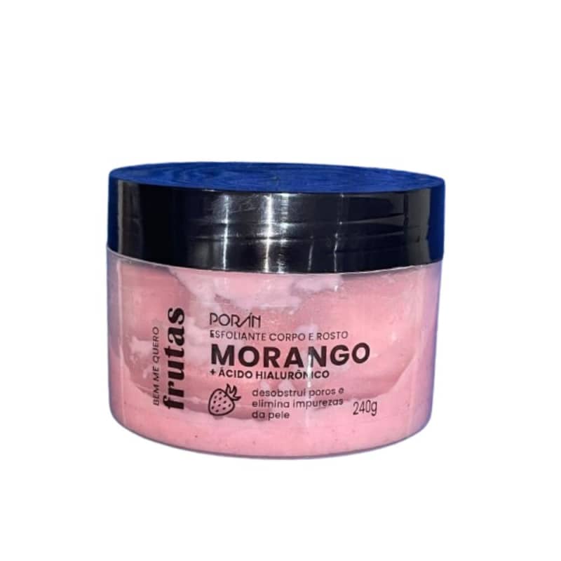 Esfoliante Corporal Poran Morango Corpo e Rosto 240g