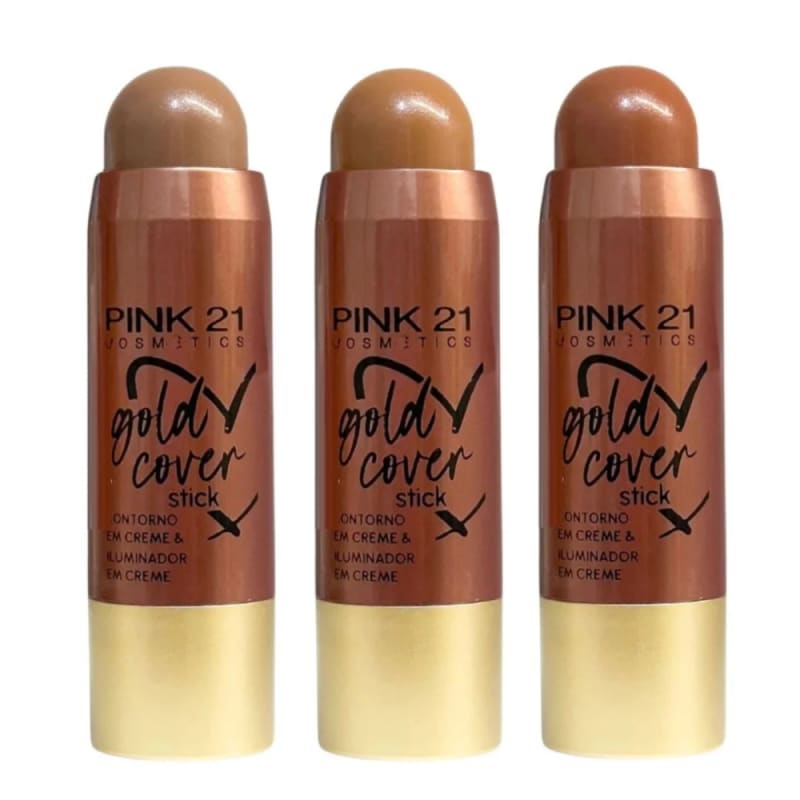 Contorno e Iluminador Stick Gold Cover - Pink 21 - C01