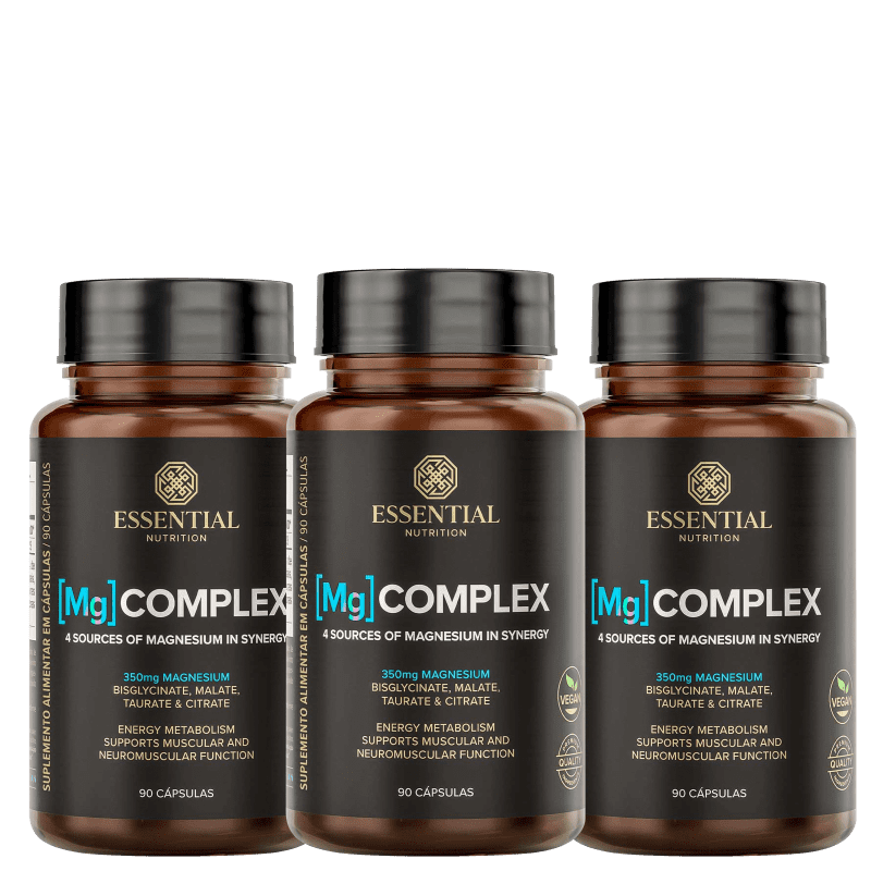 Kit Essential Nutrition [Mg] Complex 4 Tipos de Magnésio Trio | Beleza ...