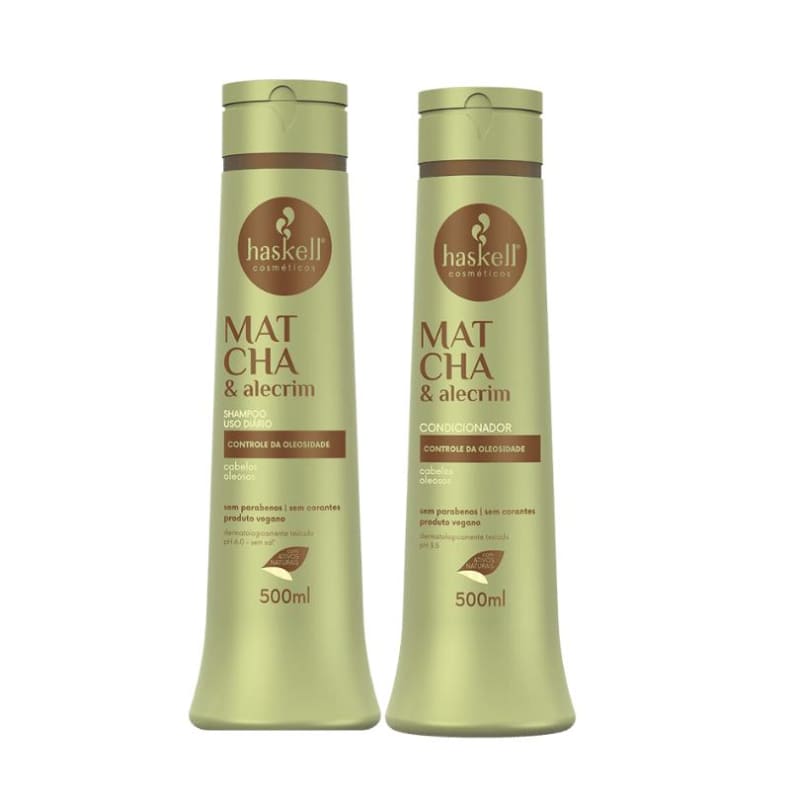 Kit Shampoo e Condicionador Controle de Oleosidade Matcha e Alecrim Haskell 500ml