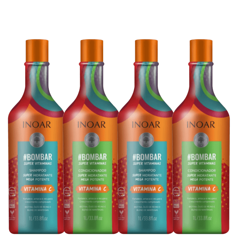 Inoar Bombar 2 Kits Shampoo e Condiciondor Litro