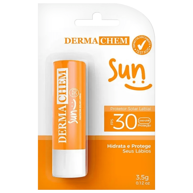 Protetor Solar Labial Dermachem Sun FPS 30 | Beleza na Web