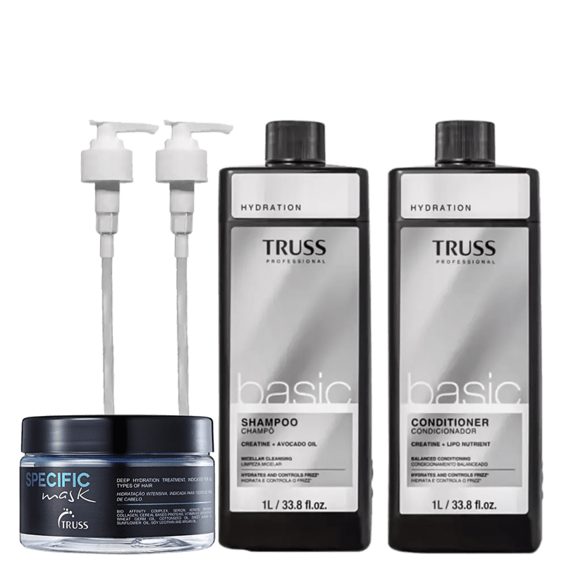 Kit Truss Basic - Shampoo 1L + Condicionador 1L + Máscara Specific 180g + Válvula Pump