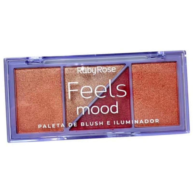 Paleta de Blush e Iluminador Ruby Rose Feels Mood HB75292 | Beleza Na Web