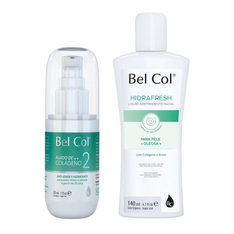 Kit Bel Col Colágeno 2 + Adstringente Hidrafresh | Beleza na Web