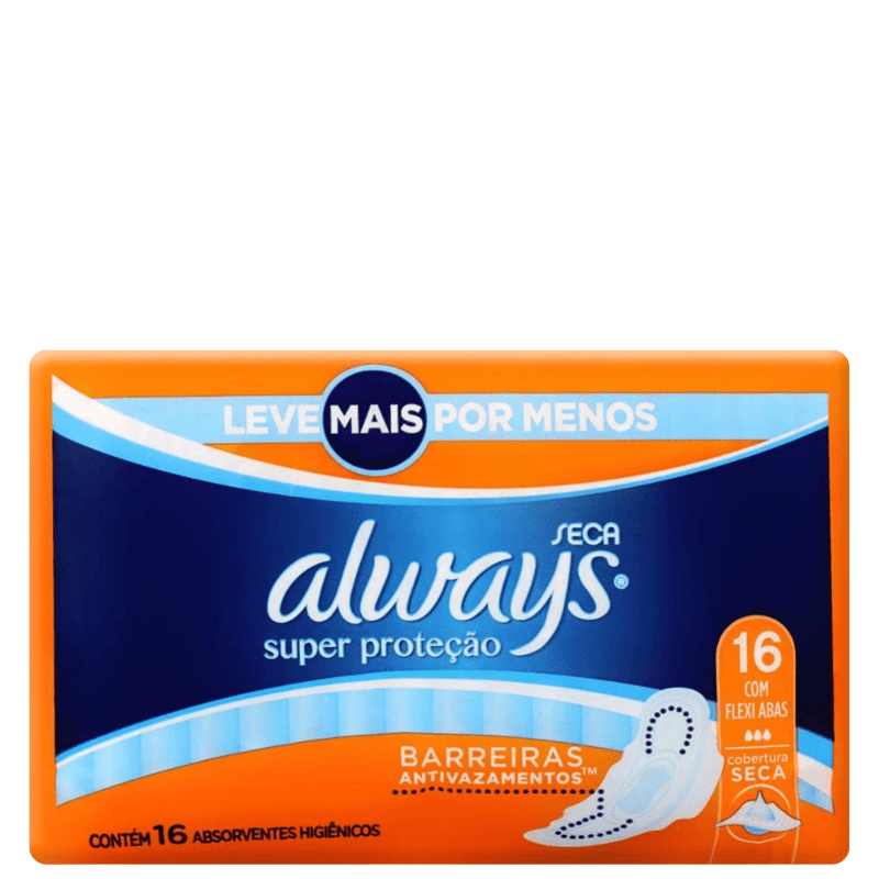 Absorvente com Abas Always Super Proteção Seca | Beleza na Web
