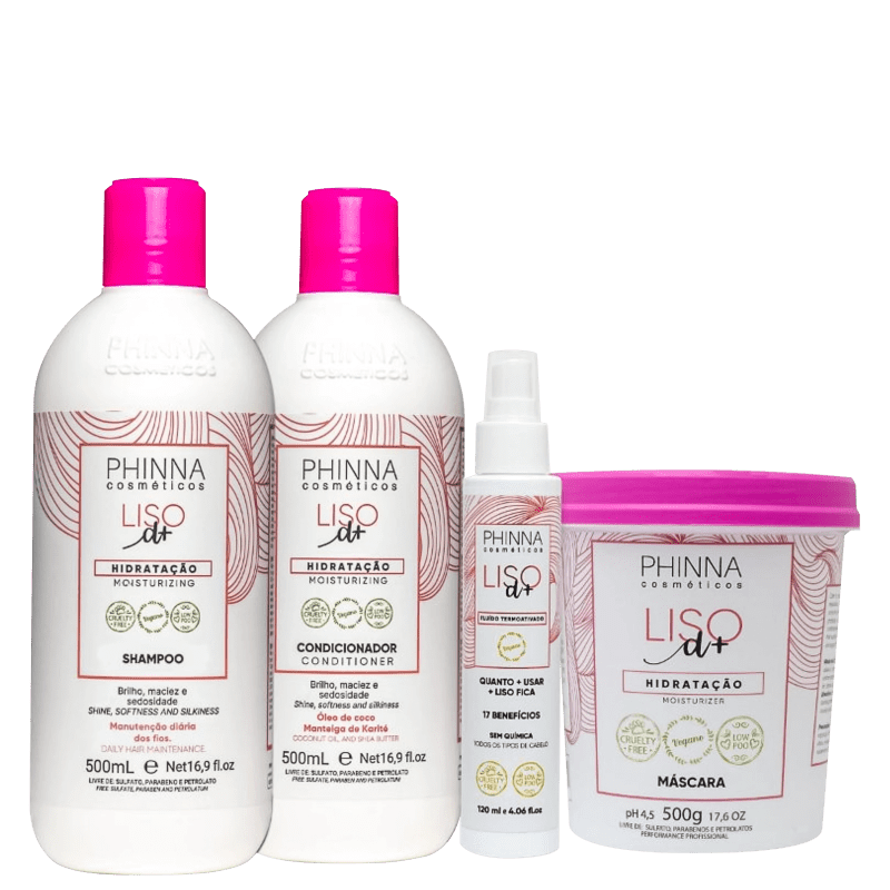 Kit Phinna Cosméticos Liso D+ Completo | Beleza Na Web